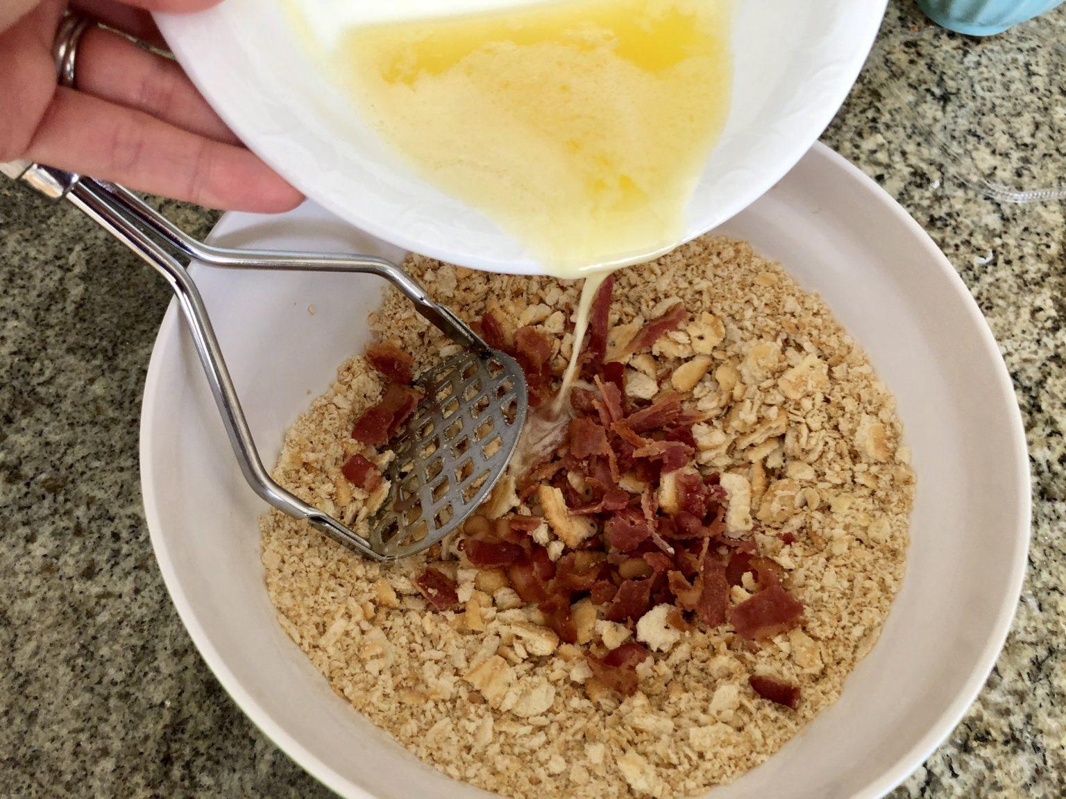 YOU'RE BACON ME CRAZY Cheesy Bacon BBQ Crunch Dip Recipe - Suzanne Nelson